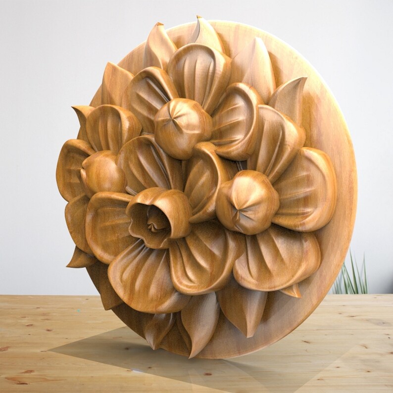 Flower STL File for CNC Wood Carving, Cnc Router Files - Etsy