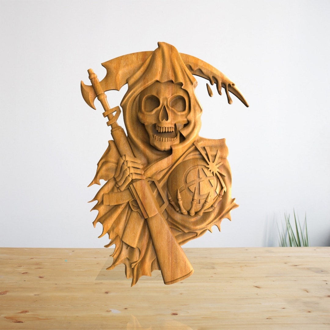 Grim Reaper - STL File for CNC Wood Carving, Cnc Router Files - Etsy