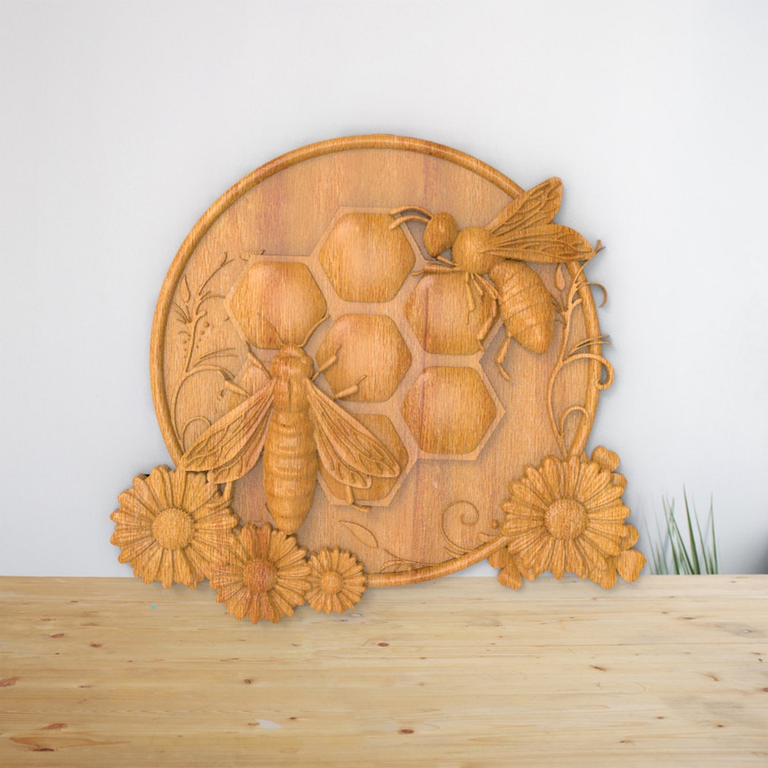 Bee - STL File for CNC Wood Carving, Cnc Router Files - Etsy