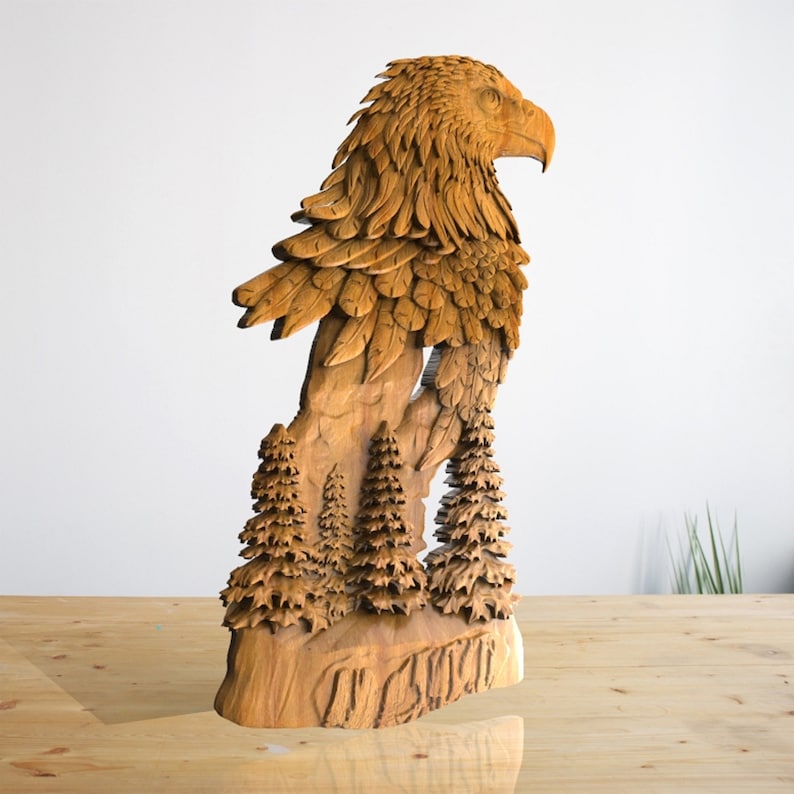 Eagle and Tree - STL File for CNC Wood Carving, Cnc Router Files - Etsy