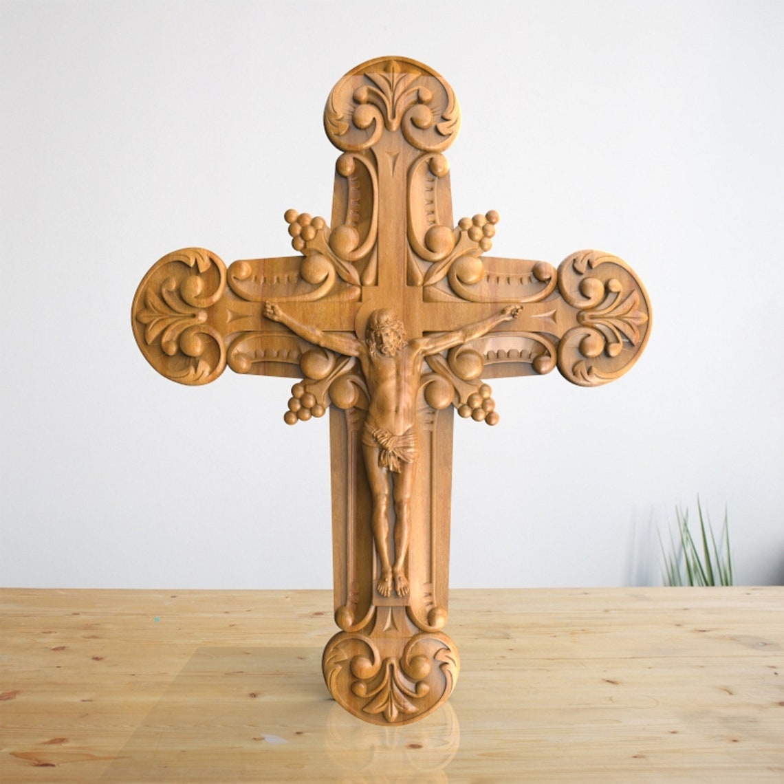 Jesus Christian Cross - STL File for CNC Wood Carving, Cnc Router Files ...