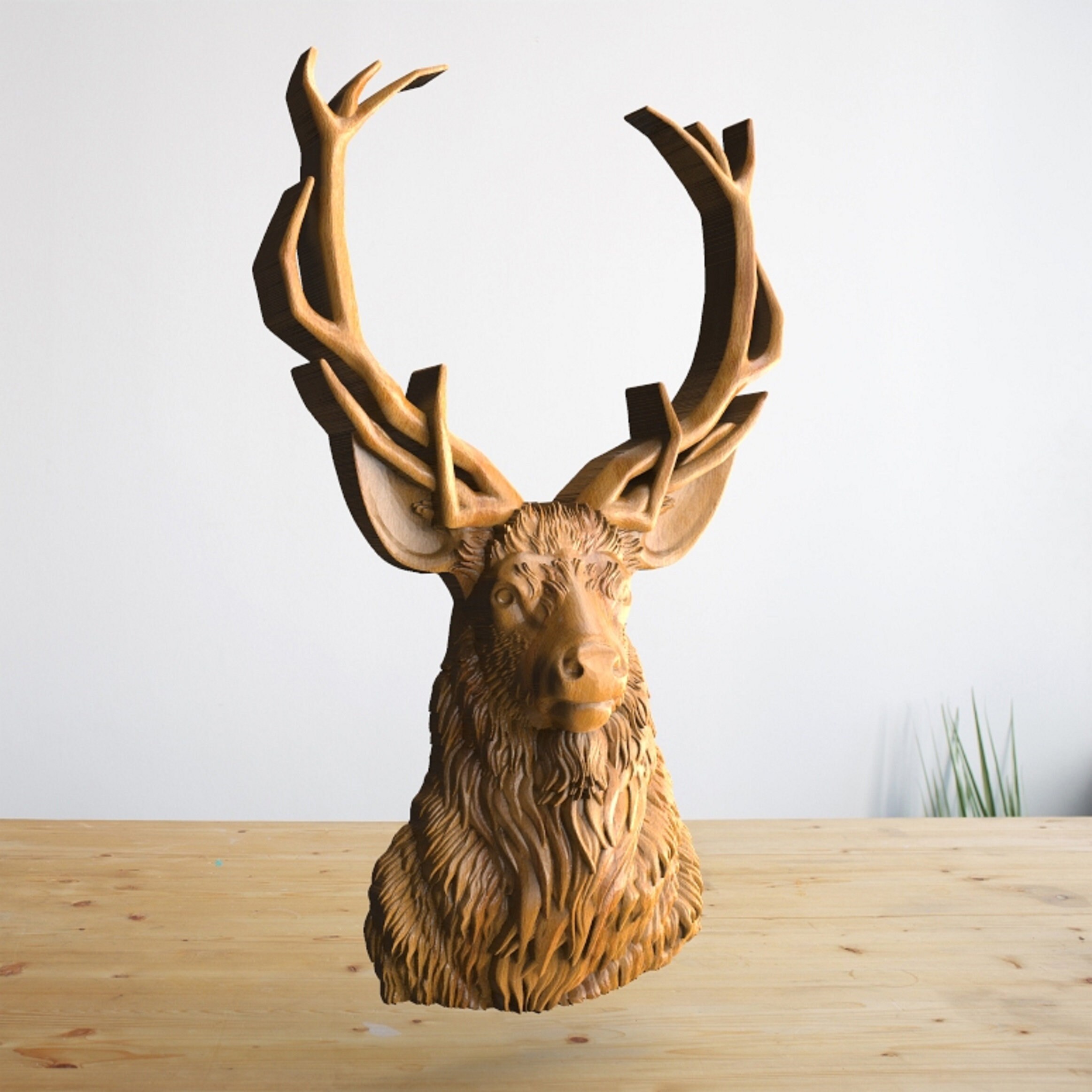 Deer Head STL File for CNC Wood Carving, Cnc Router Files - Etsy