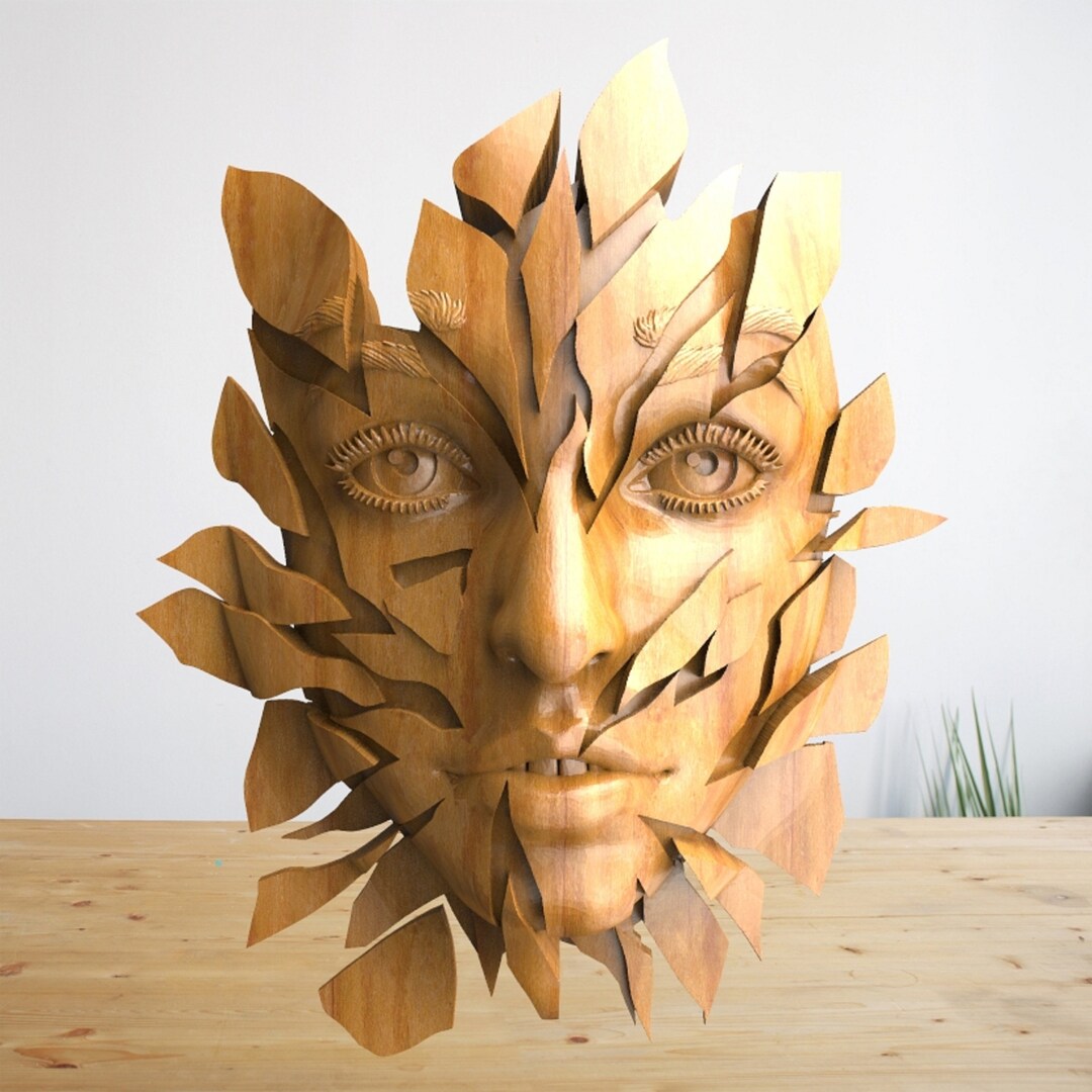Glass Face Girl - STL File for CNC Wood Carving, Cnc Router Files - Etsy