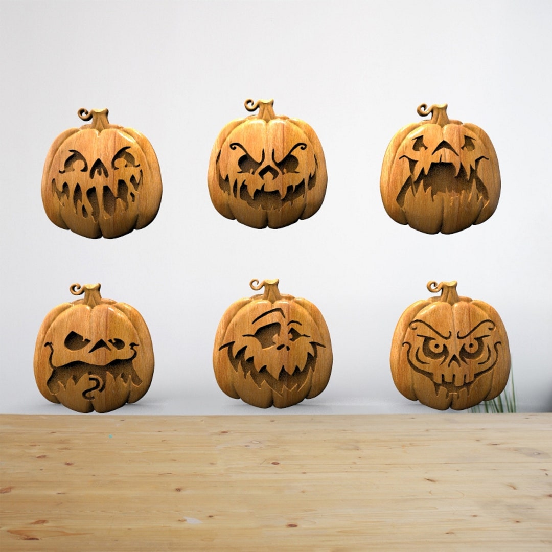 Halloween 3D Pumpkins - STL File for CNC Wood Carving, Cnc Router Files ...