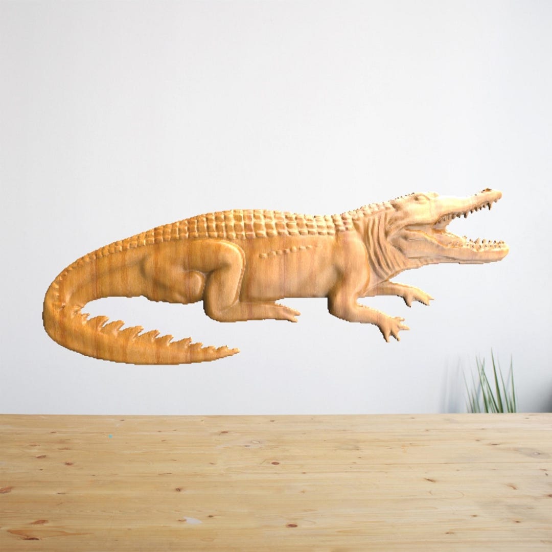 Alligator - STL File for CNC Wood Carving, Cnc Router Files, 3D Relief ...