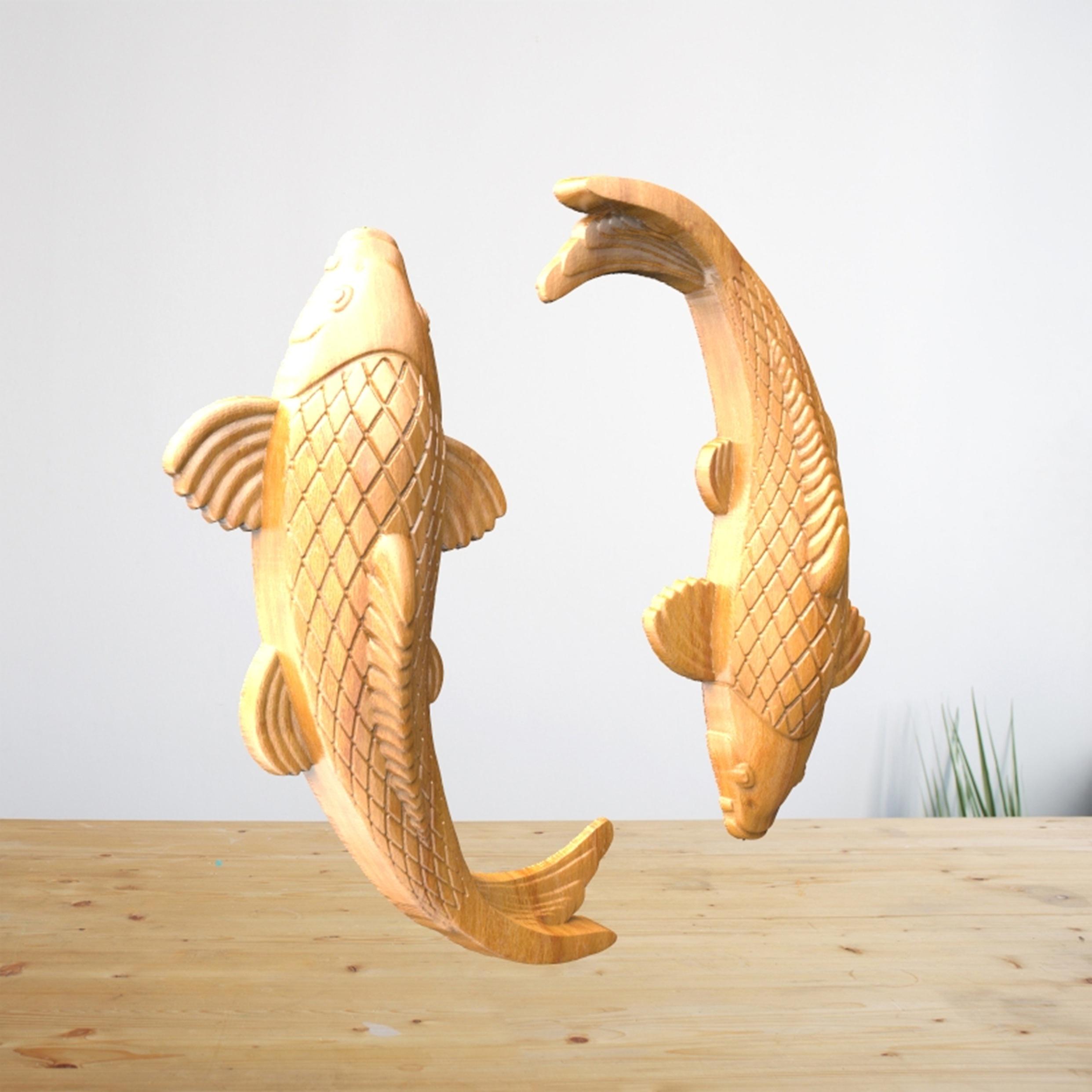 Carp Fish Cnc STL File for CNC Wood Carving, Wall Panel Cnc Router ...