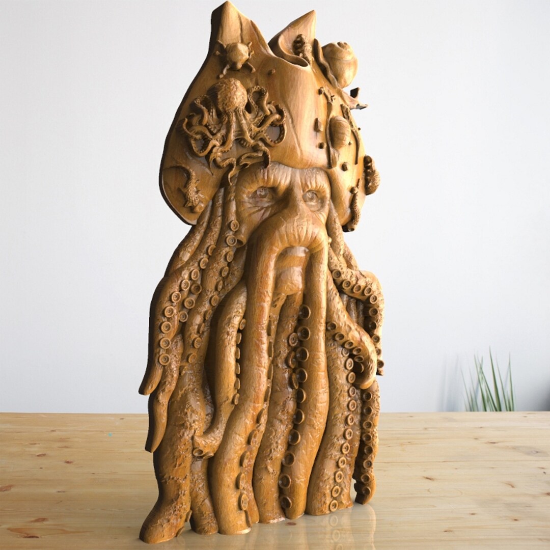 Davy Jones Pirates of Caribbean - STL File for CNC Wood Carving, Cnc ...
