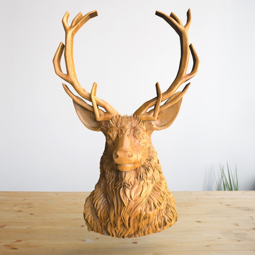 Deer Head - STL File for CNC Wood Carving, Cnc Router Files - Etsy