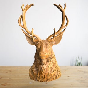 Deer Head STL File for CNC Wood Carving, Cnc Router Files - Etsy