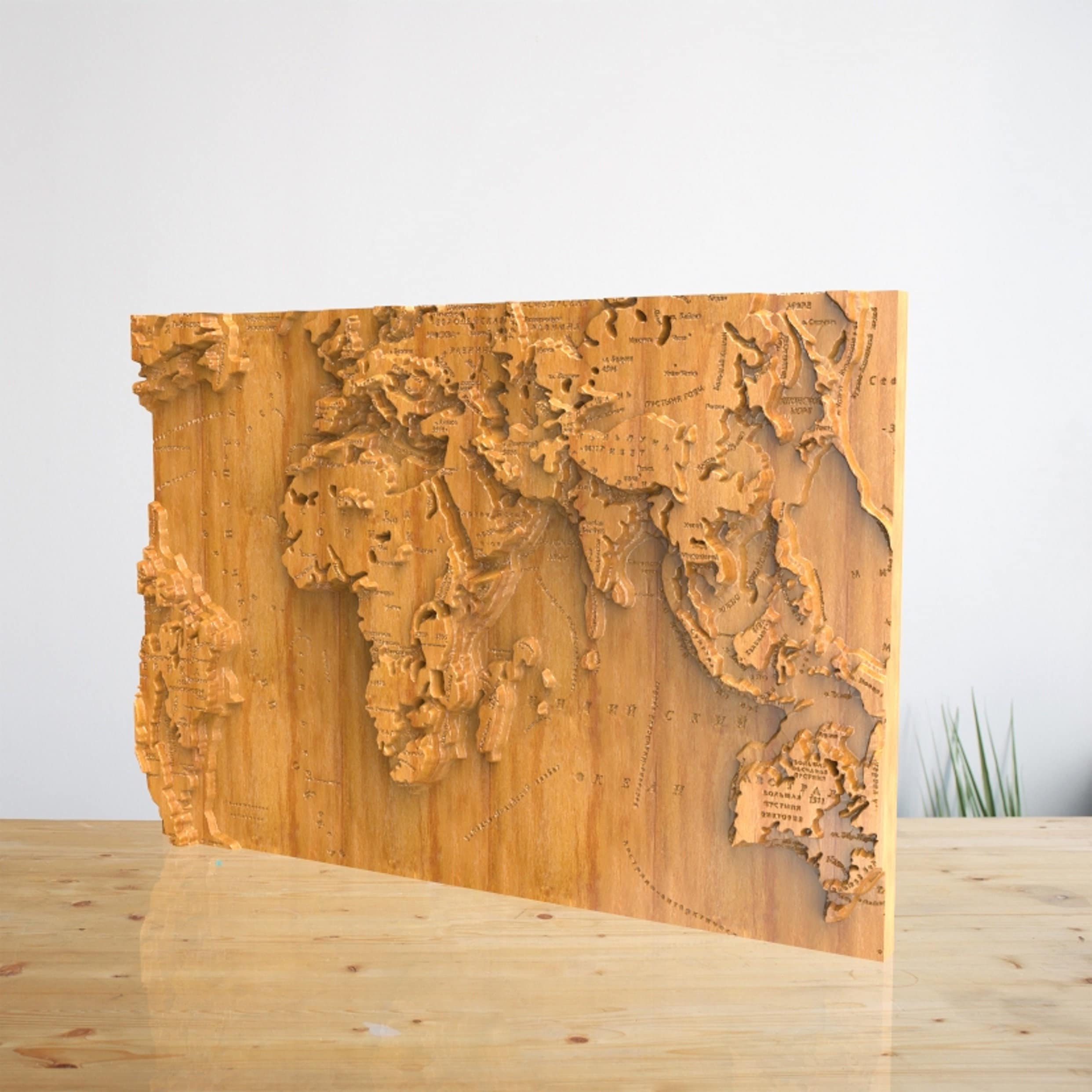 World Map Relief STL File for CNC Wood Carving, Cnc Router Files - Etsy ...