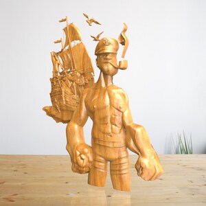 Popeye Pirate Captain - STL File for CNC Wood Carving, Cnc Router Files ...