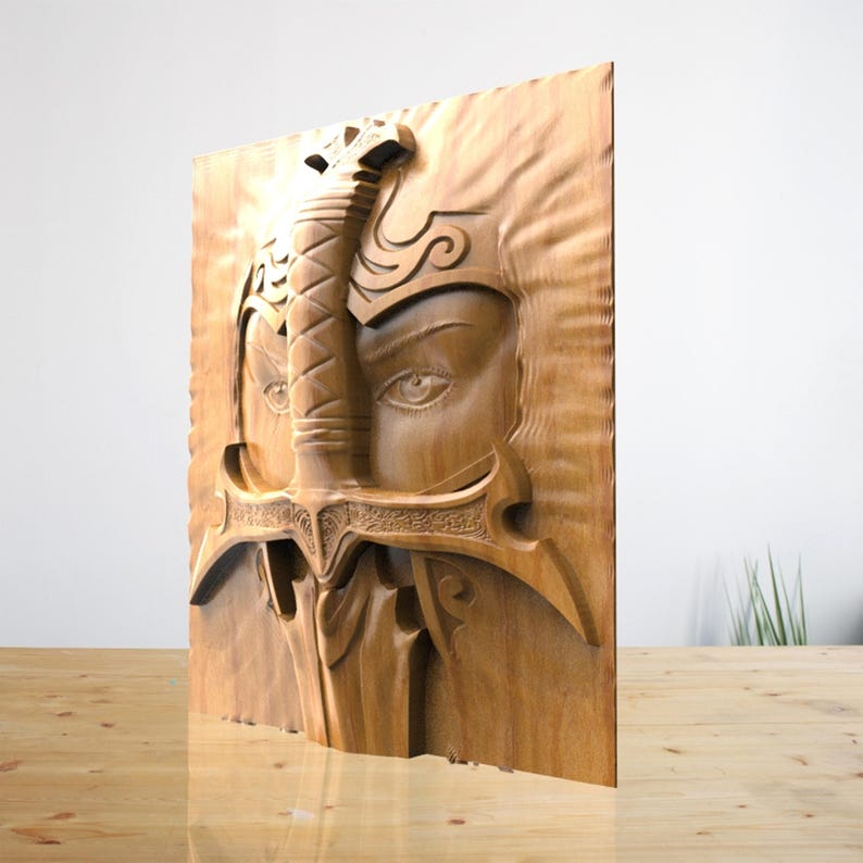 Viking Warrior Sword Cnc Router Files - Bas Relief STL File for CNC ...