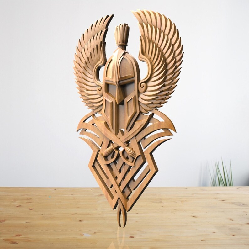 Viking Helmet - STL File for CNC Wood Carving, Cnc Router Files, Aspire ...