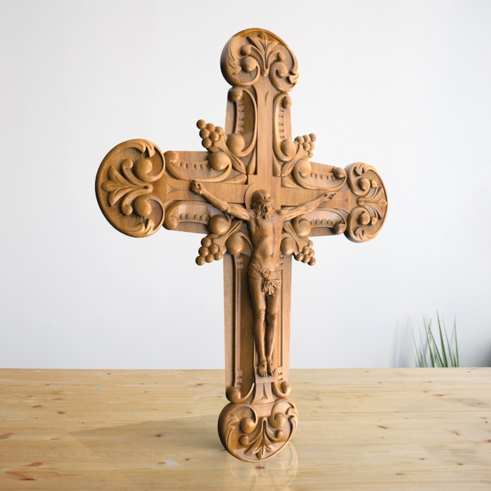 Jesus Christian Cross - STL File for CNC Wood Carving, Cnc Router Files ...