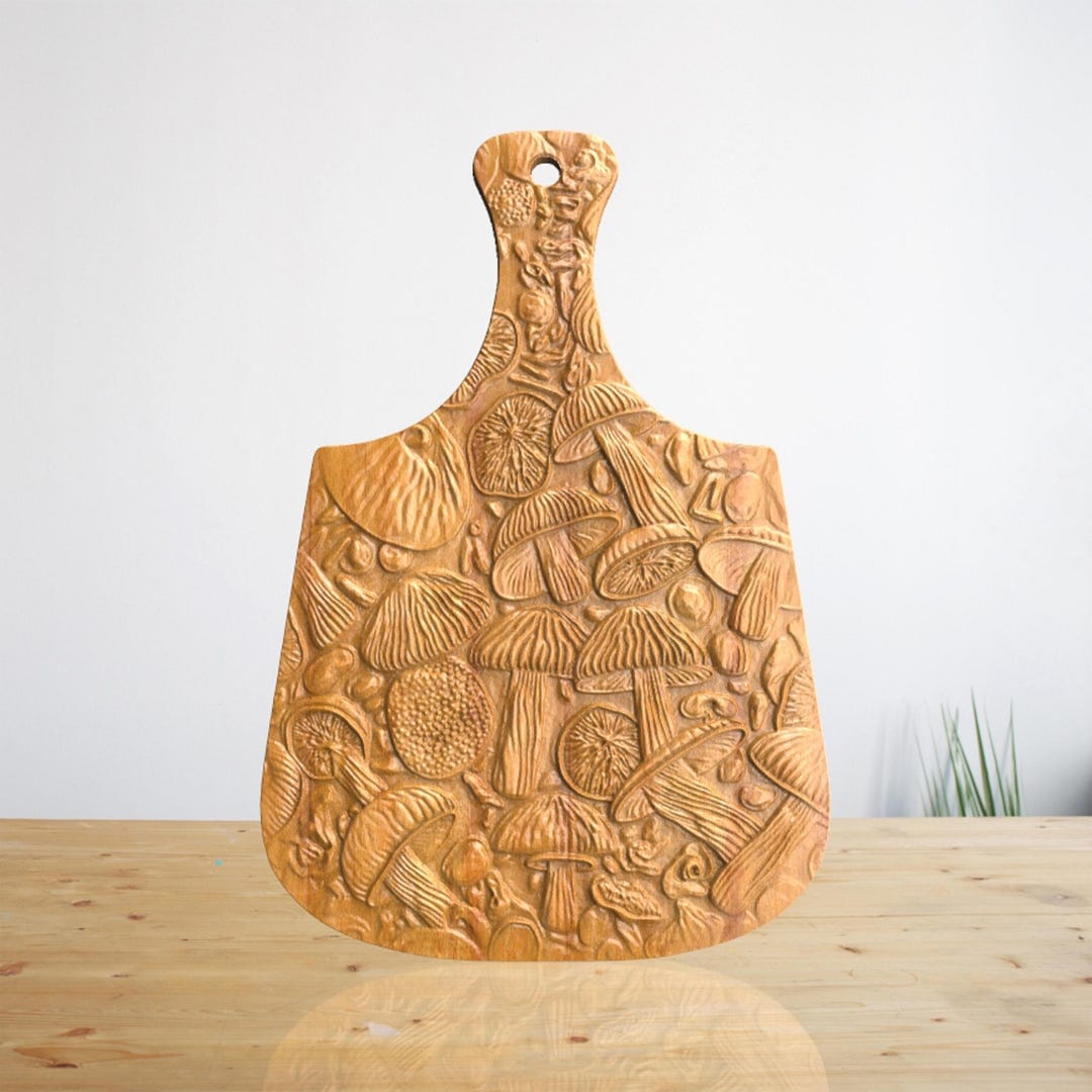 Mushroom 3D Cutting Board - STL File for CNC Wood Carving, Cnc Router ...