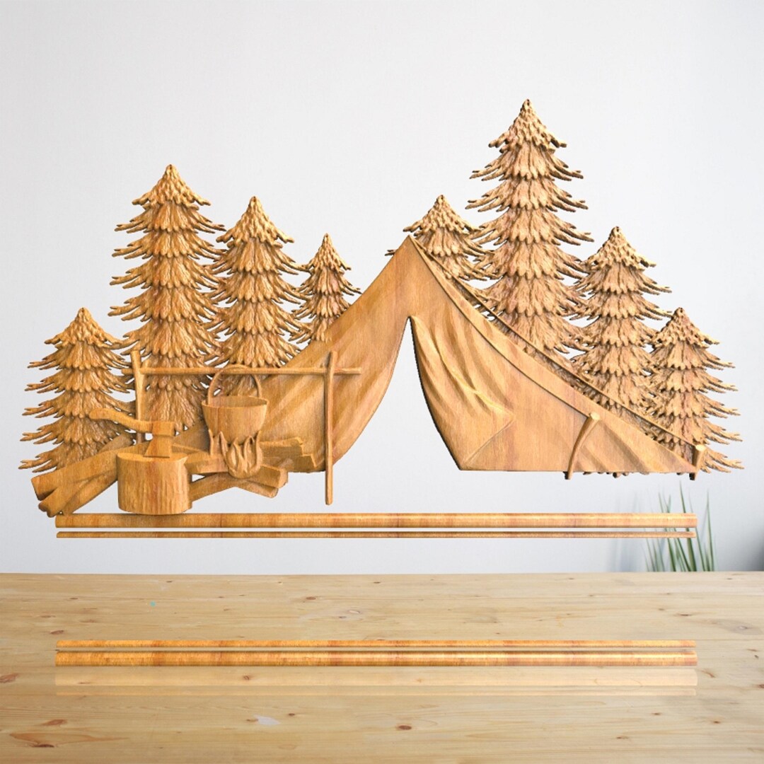 Camping - STL File for CNC Wood Carving, Cnc Router Files - Etsy