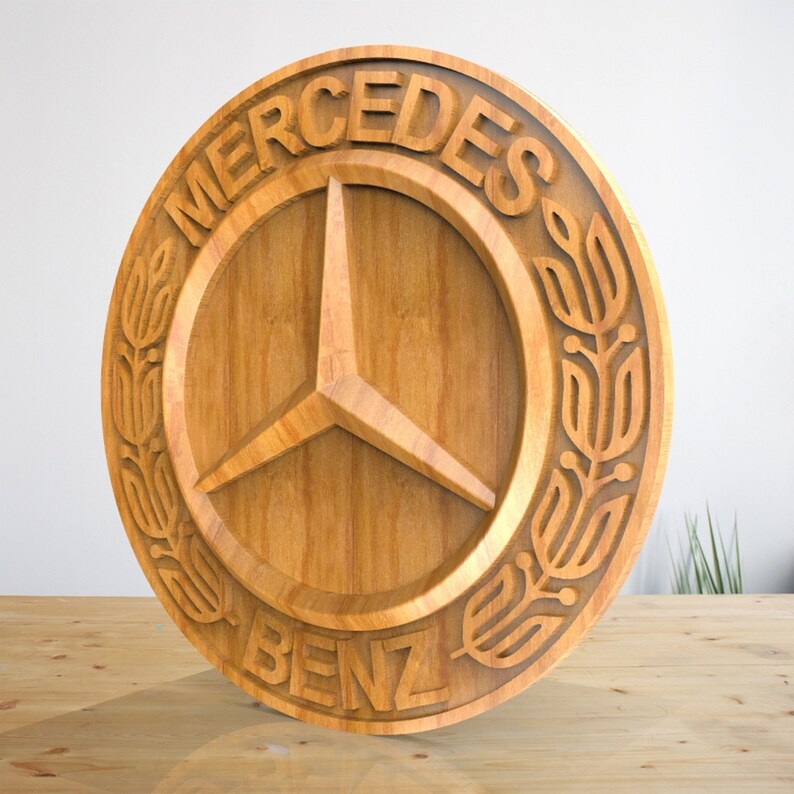 Mercedes Car Star Logo, Arma - STL File for CNC Wood Carving, Cnc ...