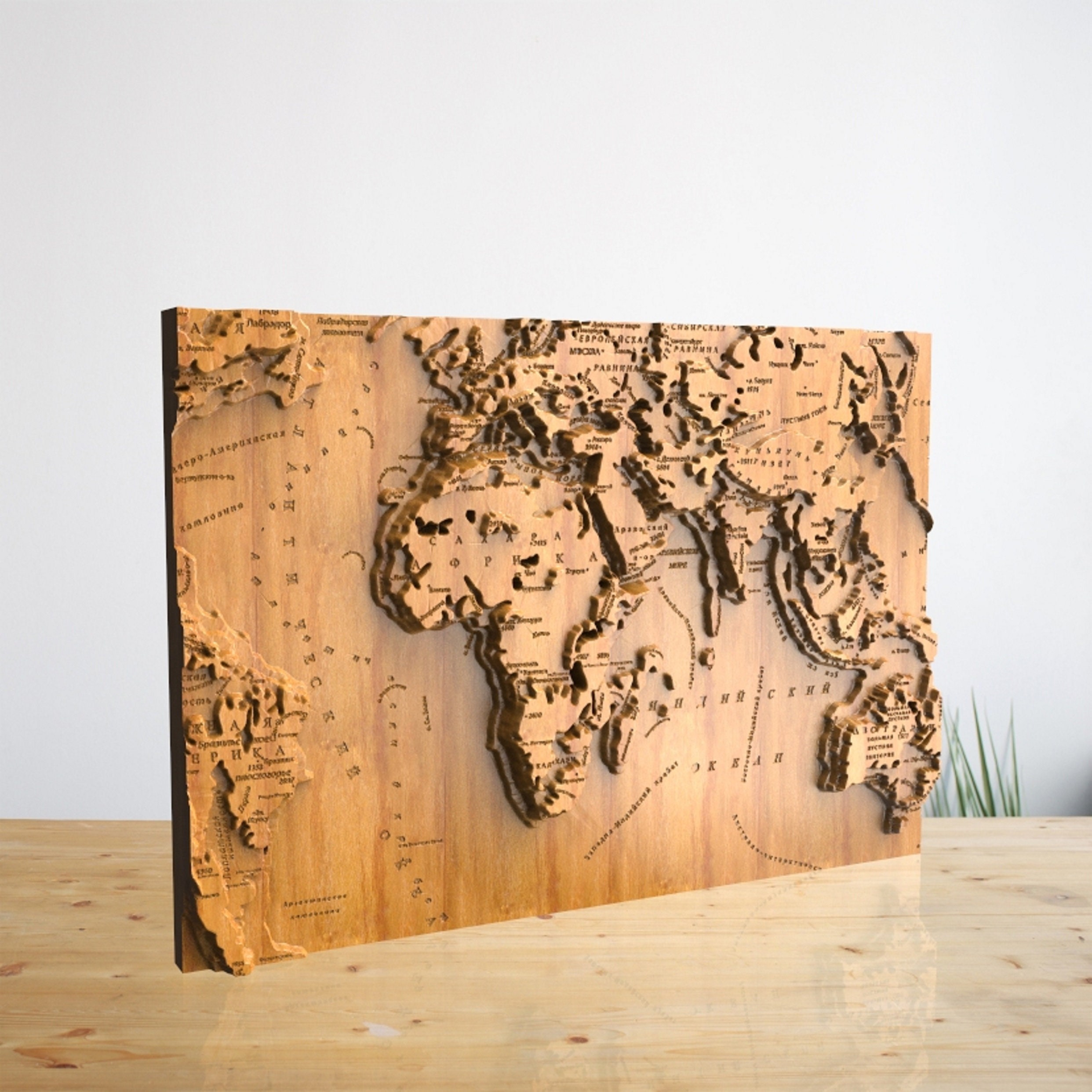 World Map Relief STL File for CNC Wood Carving, Cnc Router Files - Etsy ...