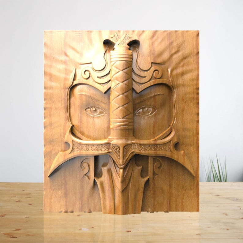 Viking Warrior Sword Cnc Router Files - Bas Relief STL File for CNC ...