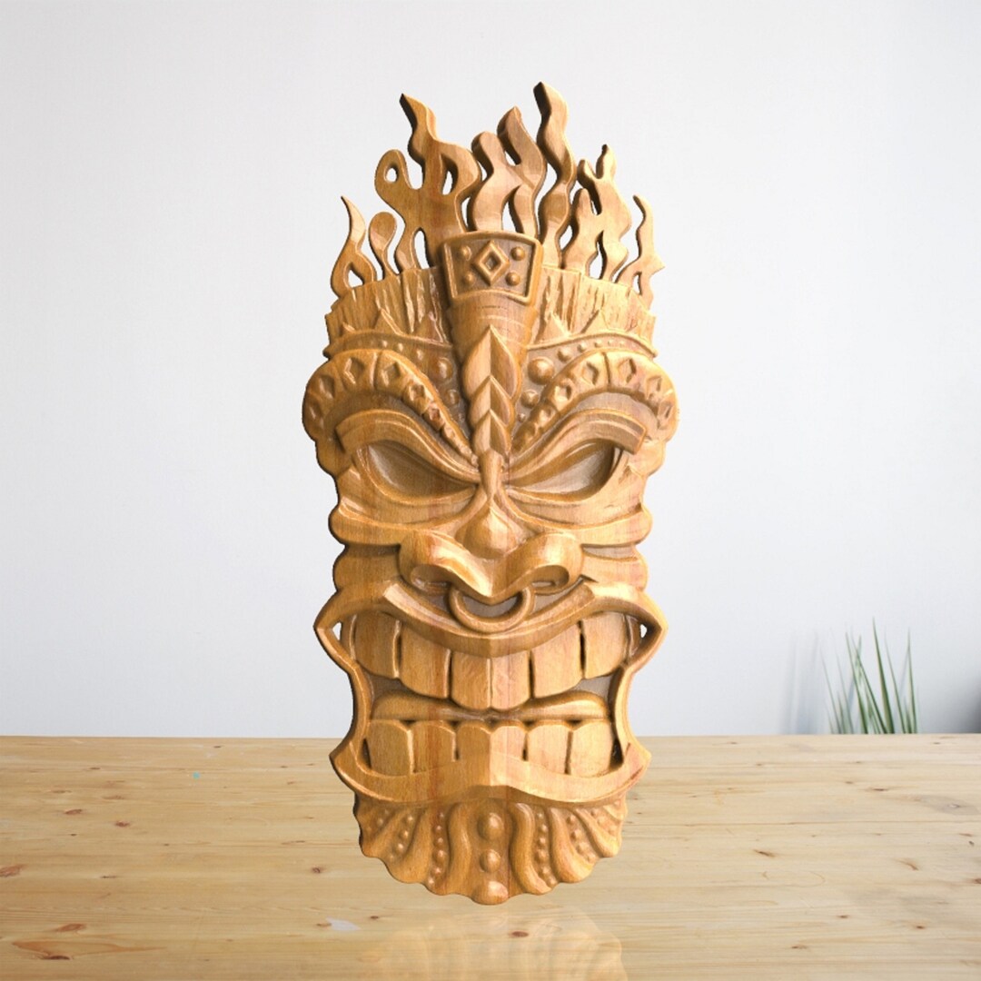 Tiki Mask - STL File for CNC Wood Carving, Cnc Router Files - Etsy