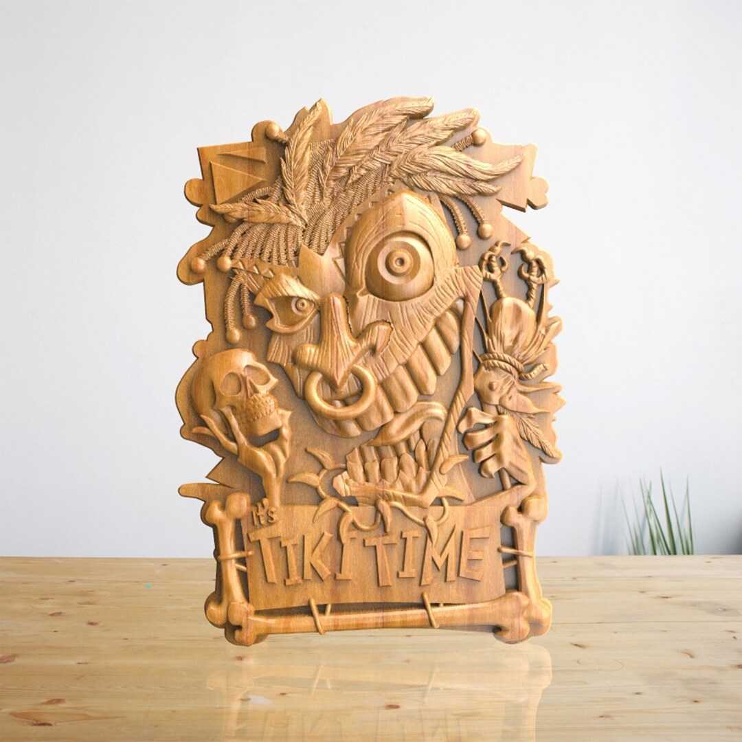 Tiki Time - STL File for CNC Wood Carving, Cnc Router Files - Etsy