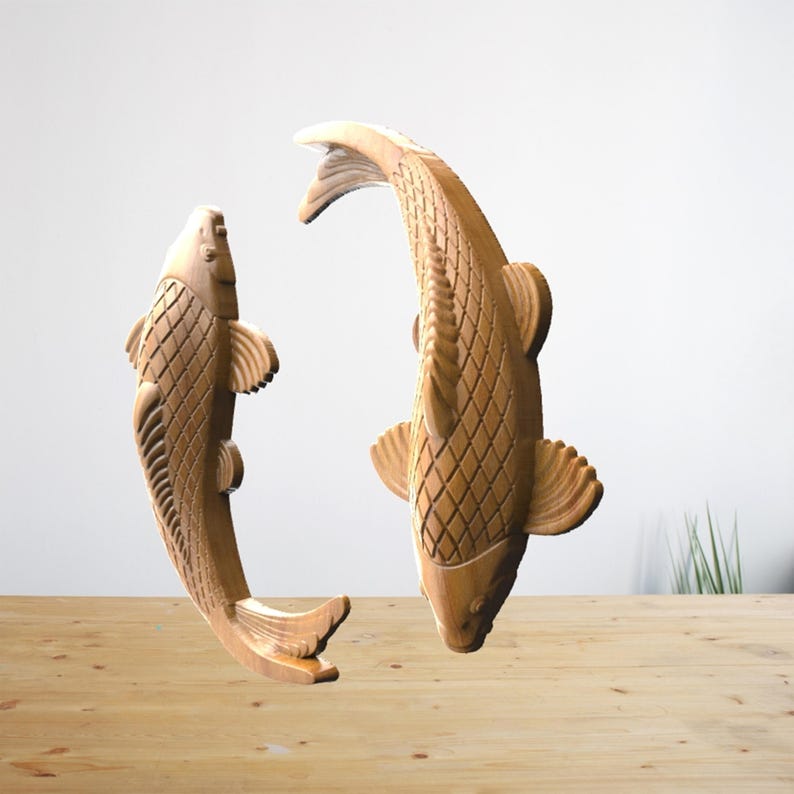 Carp Fish Cnc STL File for CNC Wood Carving, Wall Panel Cnc Router ...