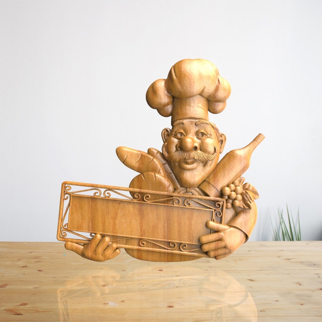 Chef Restaurant Board - STL File for CNC Wood Carving, Cnc Router Files ...