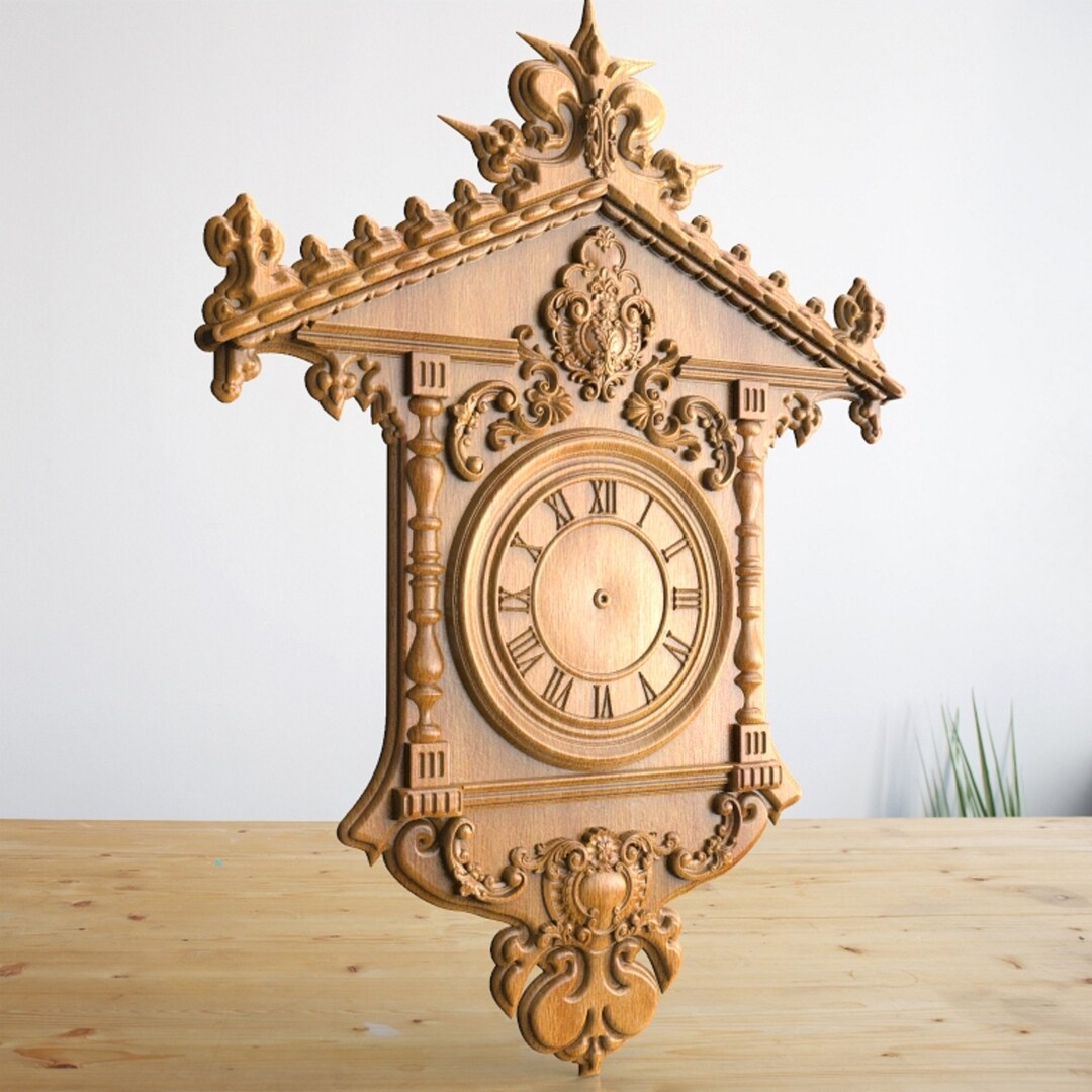 Wall Clock - STL File for CNC Wood Carving, Cnc Router Files - Etsy