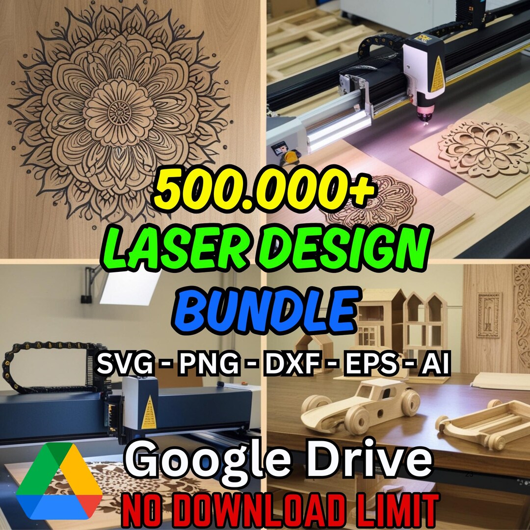 500,000+ Laser Cut Design Bundle Files 3D & 2D, Engraving Patterns ...