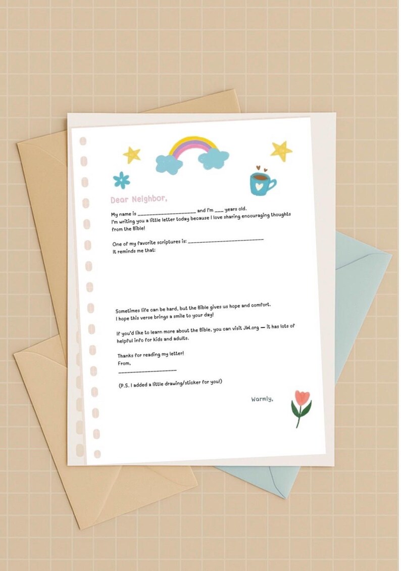 Kids Letter Writing Template for Ministry – JW Encouragement Letter - Etsy