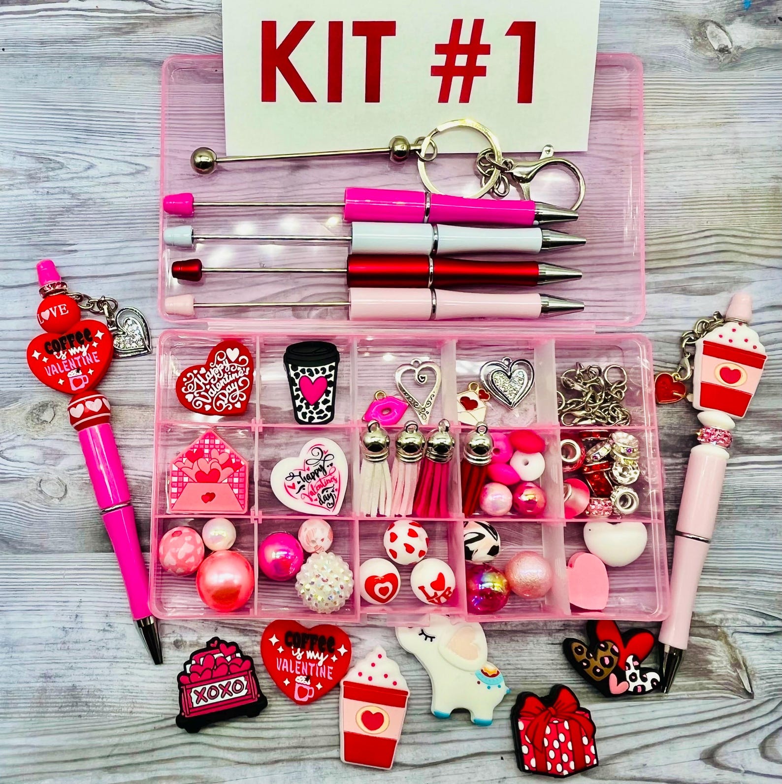 DIY Beadable Pen Kits for Valentines. Make Your Own Pens-set of 4 With ...
