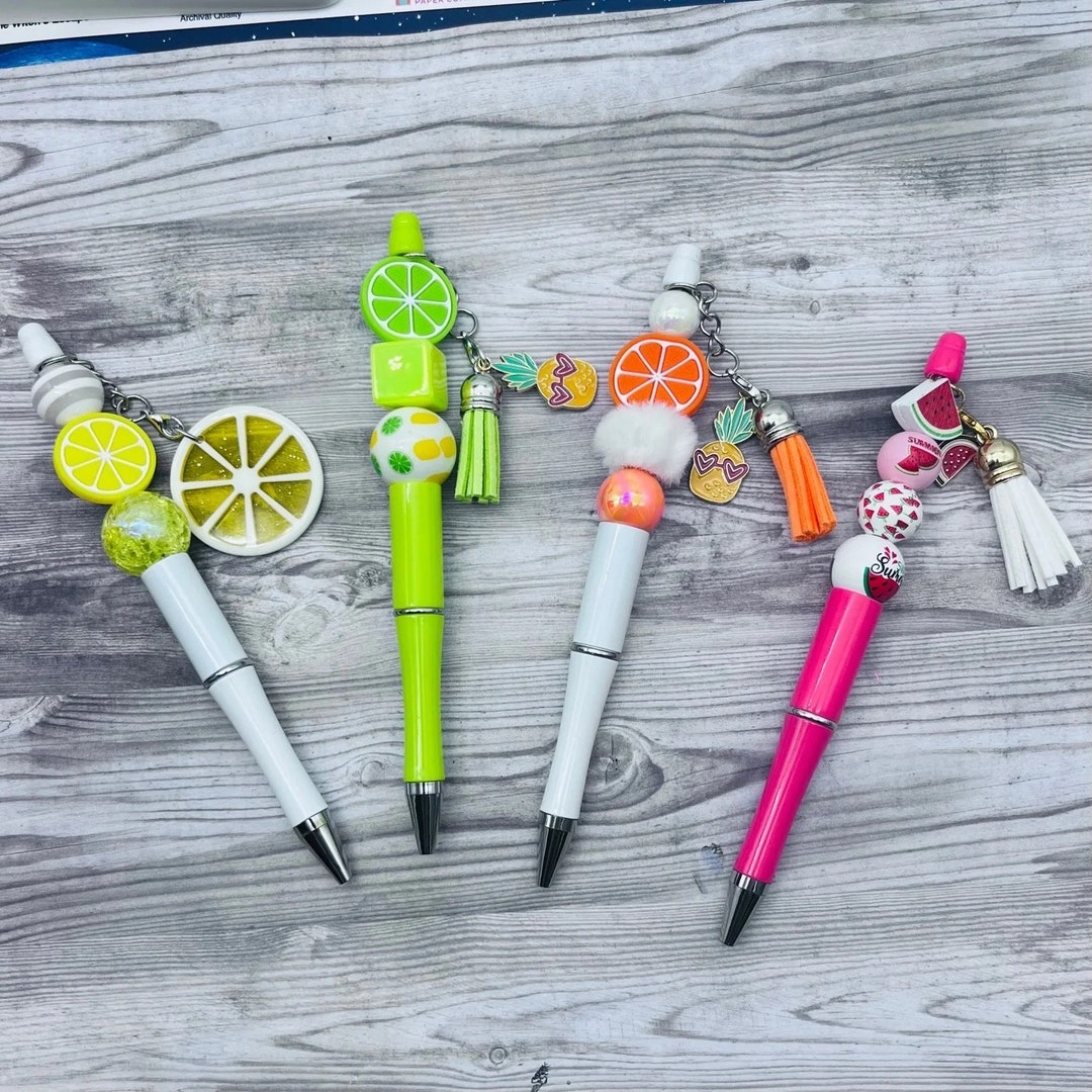 SALE Fruit Beadable Pens. Limes, Lemons, Oranges, Watermelon. - Etsy
