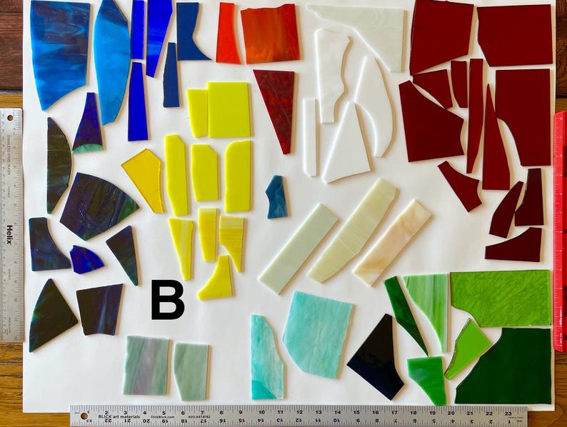 Glass Scraps Over 3 and 4 Pounds Art Stained Glass Mosaic Supply - Etsy