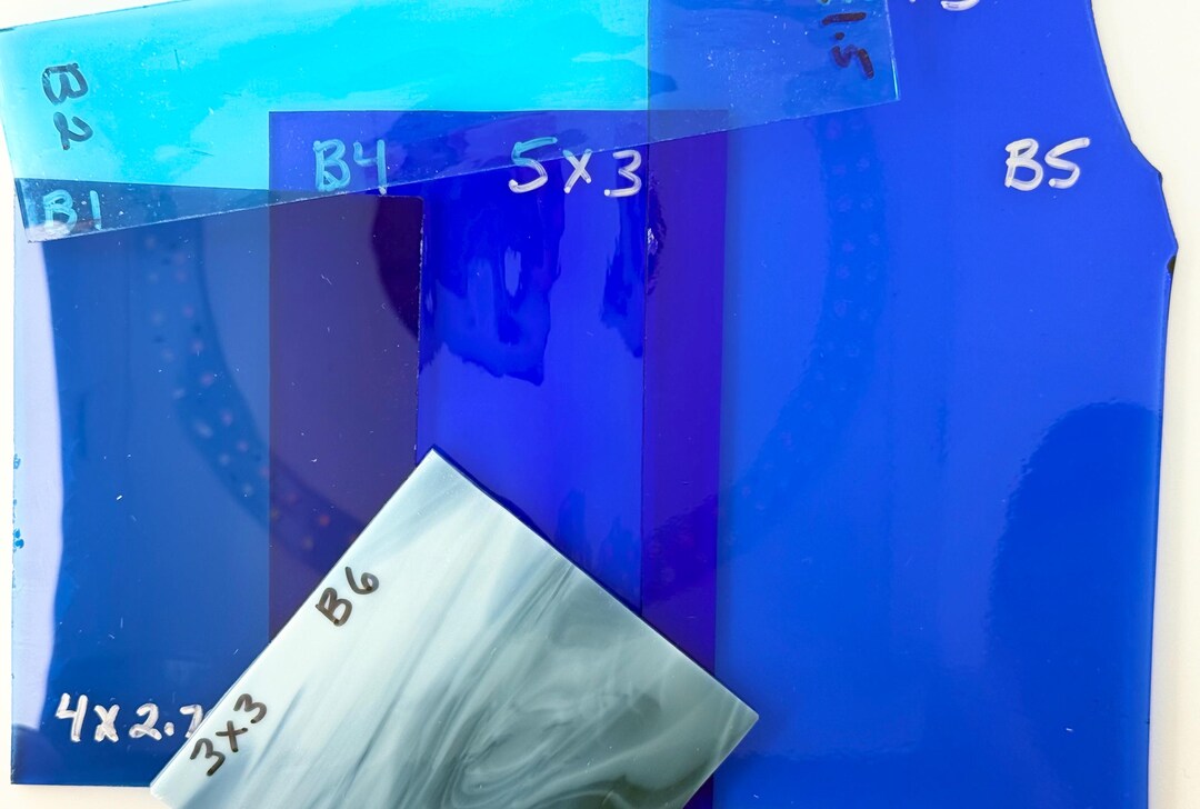 Blue Sheet Glass (part One) for Mosaic or Stained Glass Art Non-fusible ...