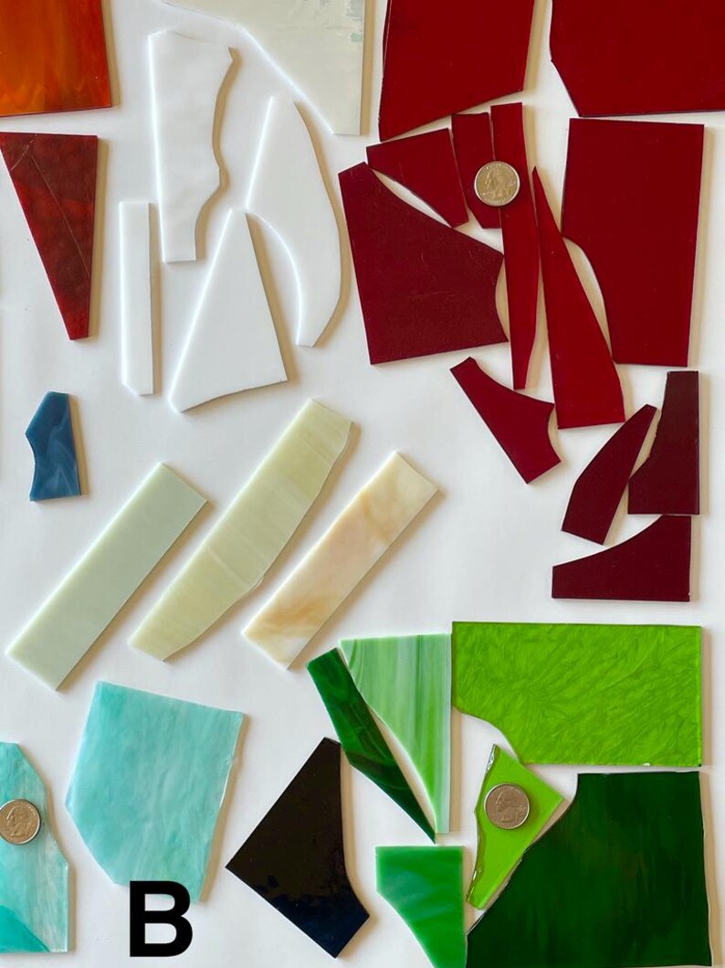 Glass Scraps Over 3 and 4 Pounds Art Stained Glass Mosaic Supply - Etsy