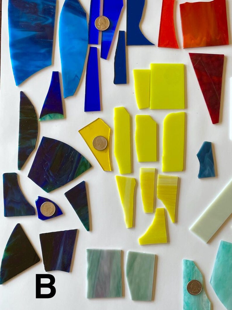 Glass Scraps Over 3 and 4 Pounds Art Stained Glass Mosaic Supply - Etsy