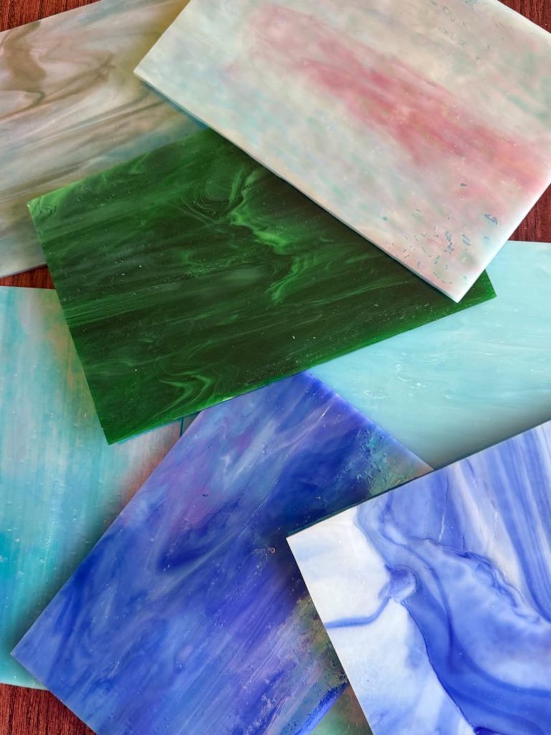 Iridescent Sheet Glass Various Colors for Mosaic or Stained Glass Art ...