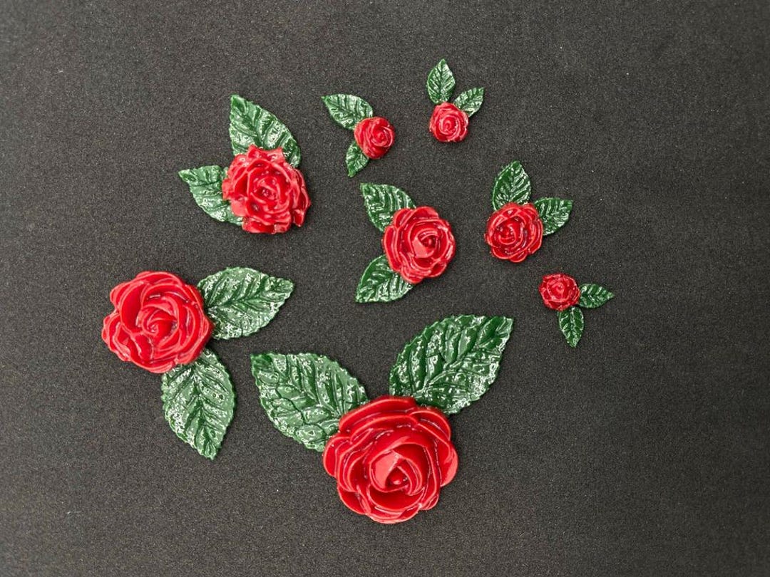 96 COE Red or Yellow Roses and Leaves Sets Freeze and Fuse - Etsy