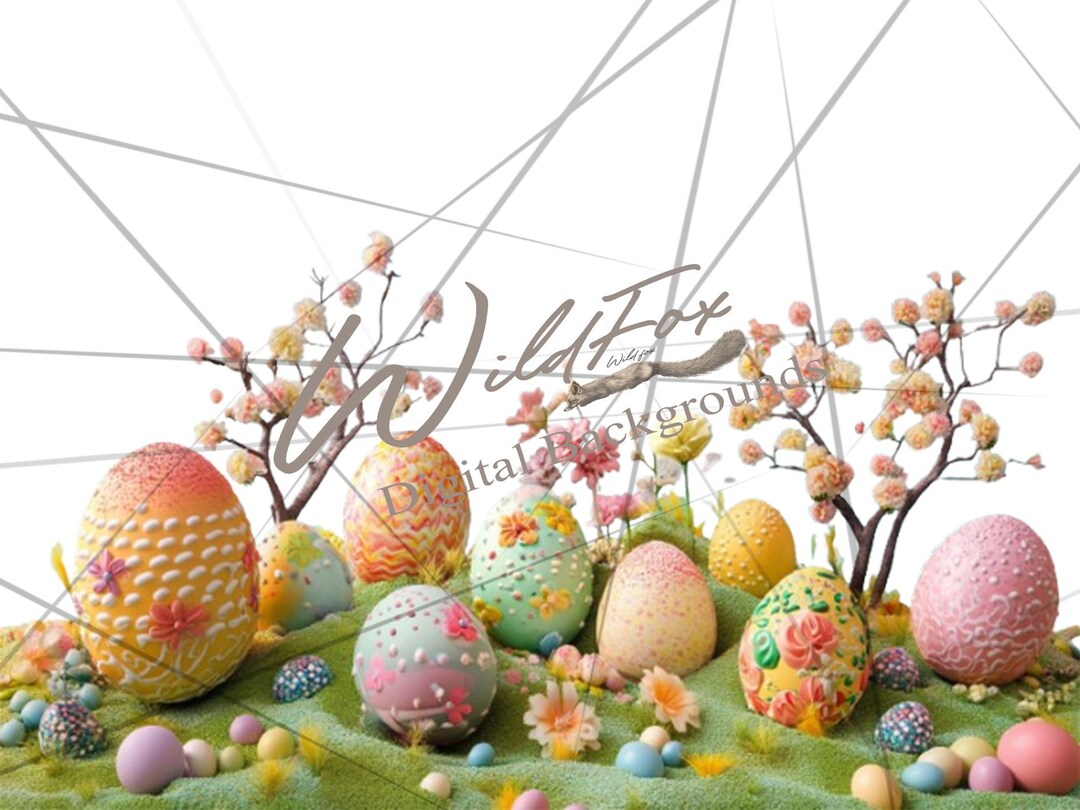 Easter Bunny Egg Cute Rabbit Digital Backdrop Overlays Crafts Clip Art ...