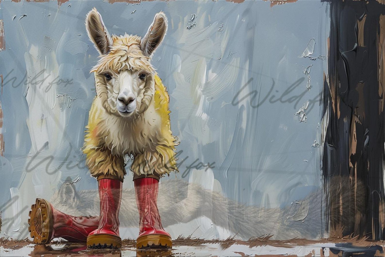 Fun Llama Alpaca in Wellies 5 Pack Digital Background - Etsy