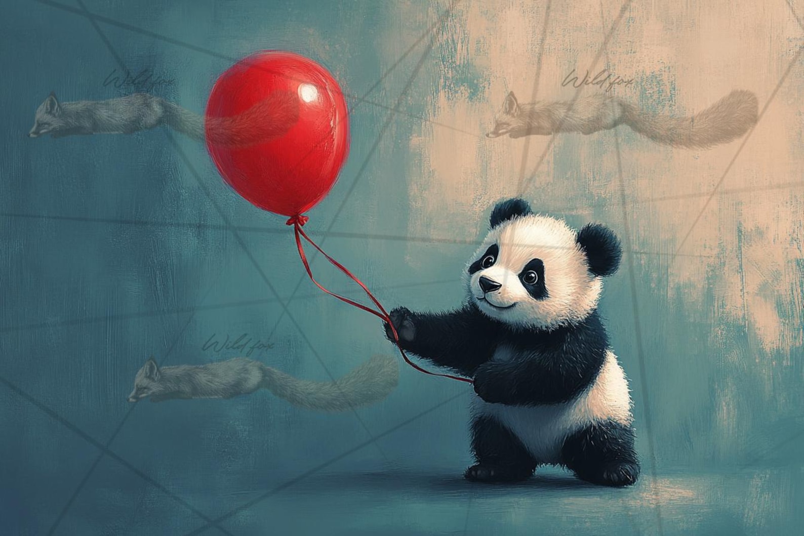 Red Balloon 4 Pack Panda Digital Background - Etsy