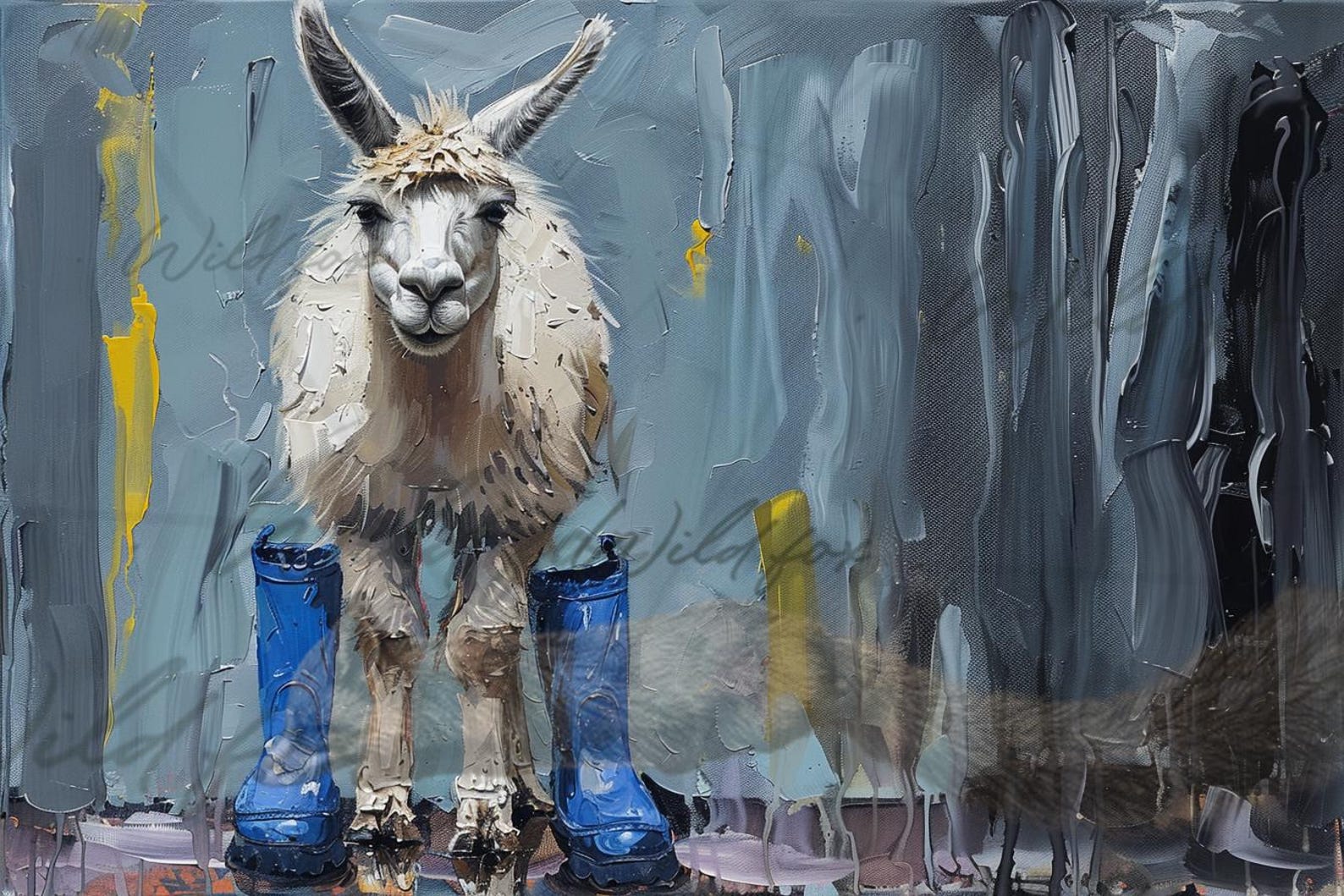 Fun Llama Alpaca in Wellies 5 Pack Digital Background - Etsy