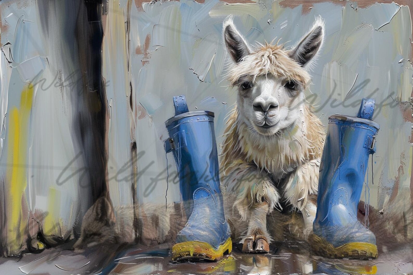 Fun Llama Alpaca in Wellies 5 Pack Digital Background - Etsy