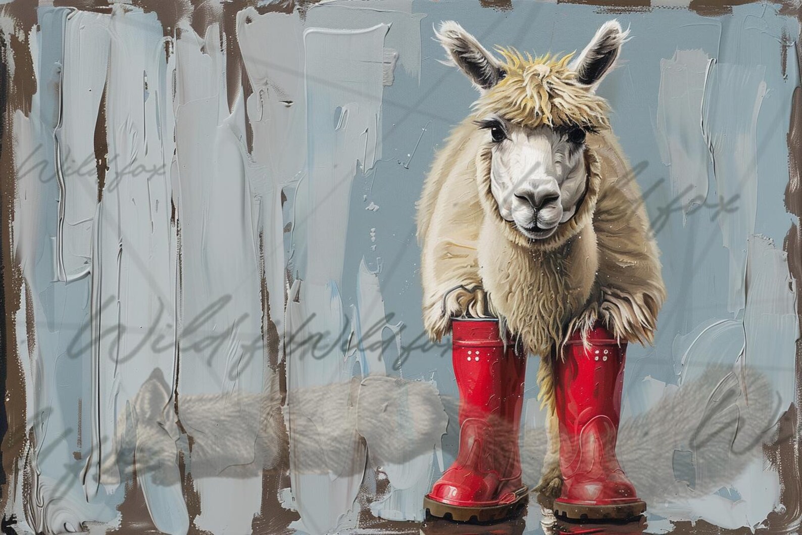 Fun Llama Alpaca in Wellies 5 Pack Digital Background - Etsy