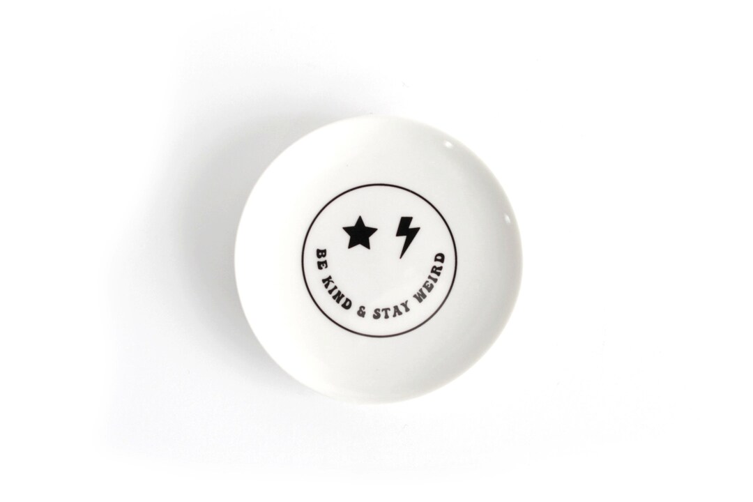 Smiley Face Ceramic Jewelry Dish, Small Be Kind and Stay Weird Tray ...