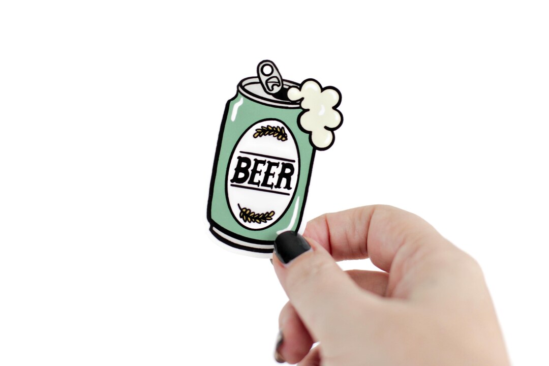 Foaming Craft Beer Can Vinyl Sticker, Beer Drinking Sticker, Vinyl ...