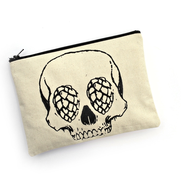 Skull Zipper Pouch - Etsy