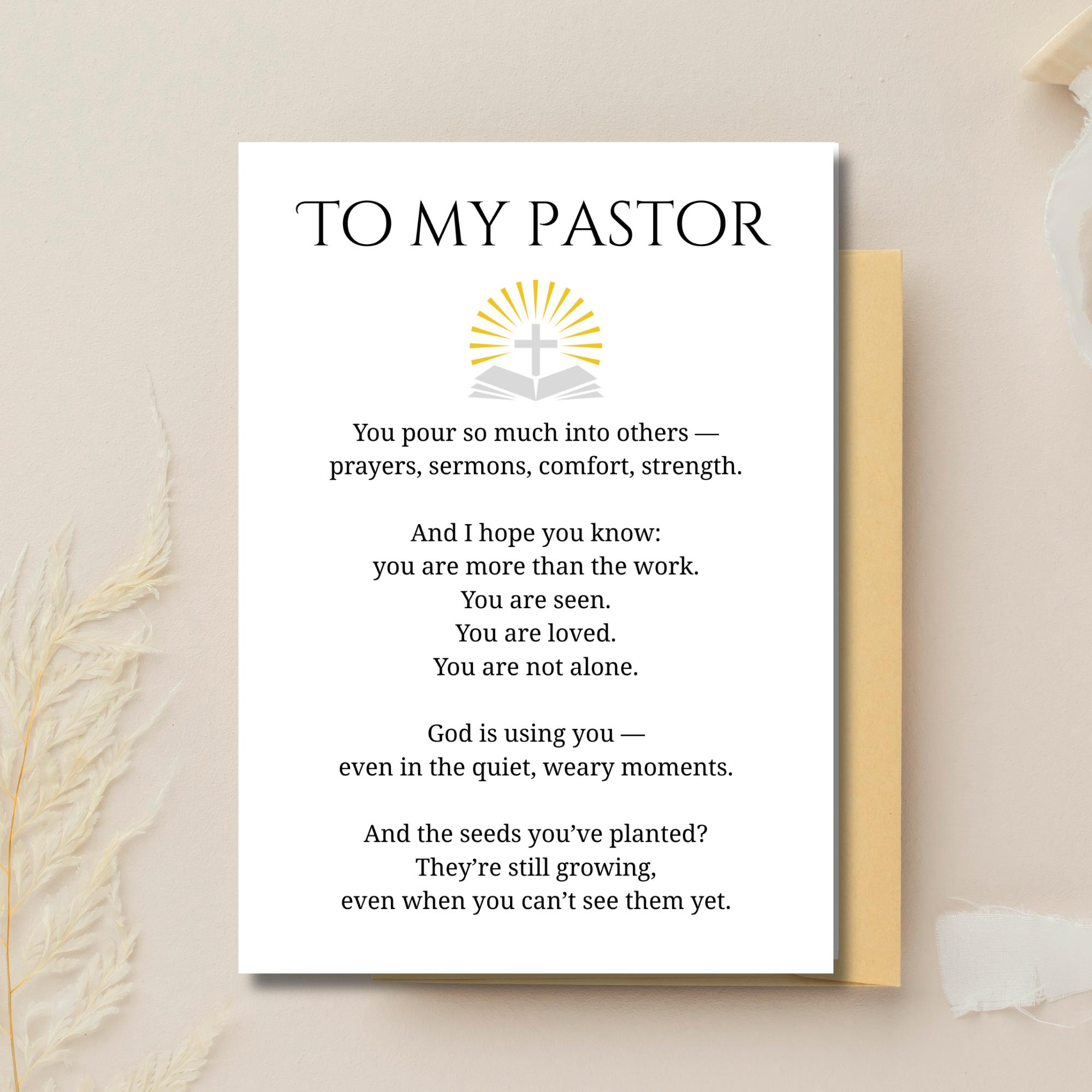 Pastor Encouragement Card Printable Card Cut Marks Pastor Appreciation ...