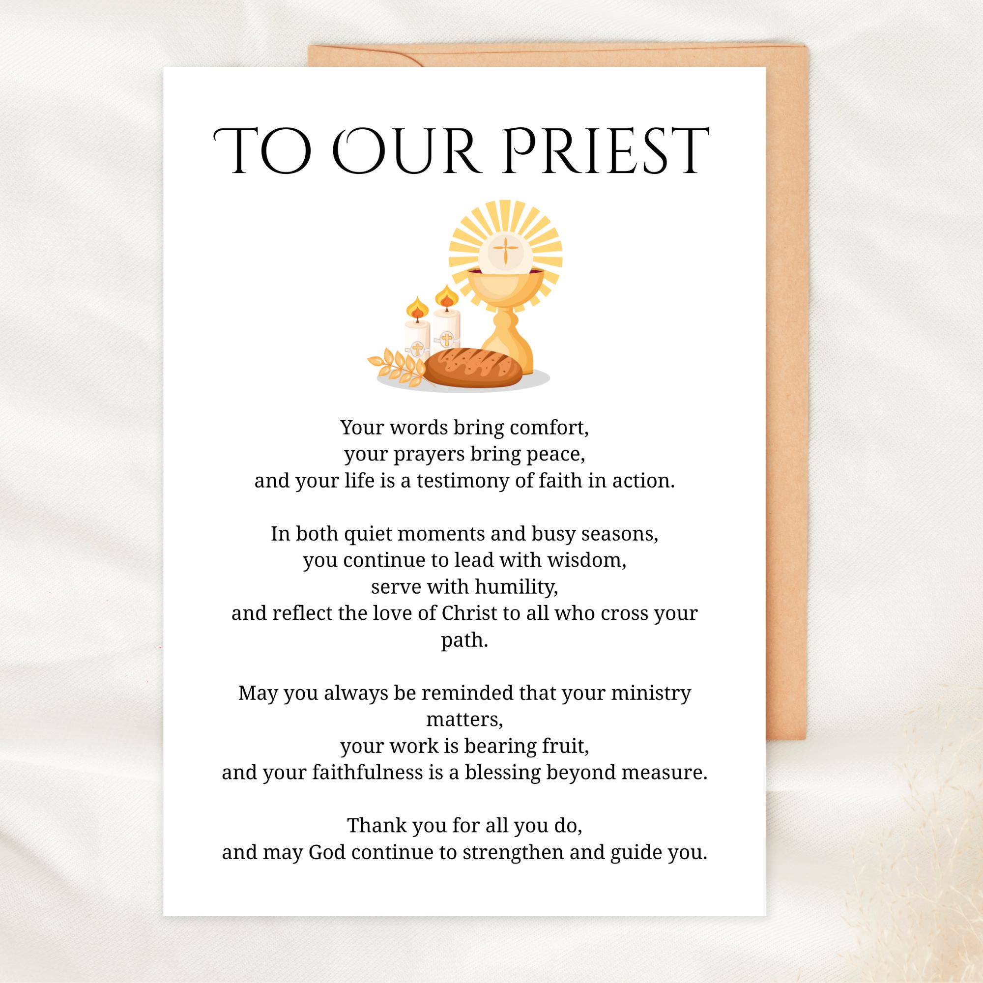 Catholic Priest Appreciation Card Printable Thank You Card for Priest ...