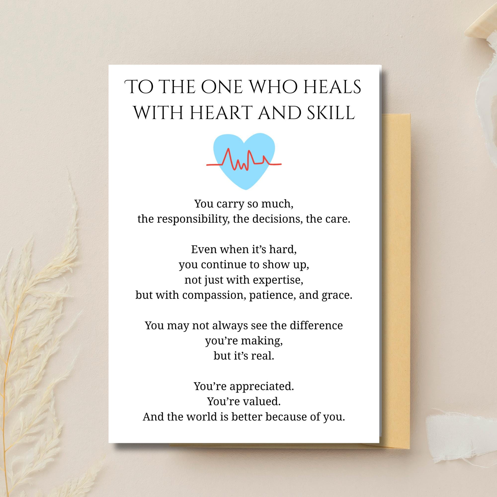 Doctor Thank You Card Nurse Appreciation Card Healthcare Worker ...